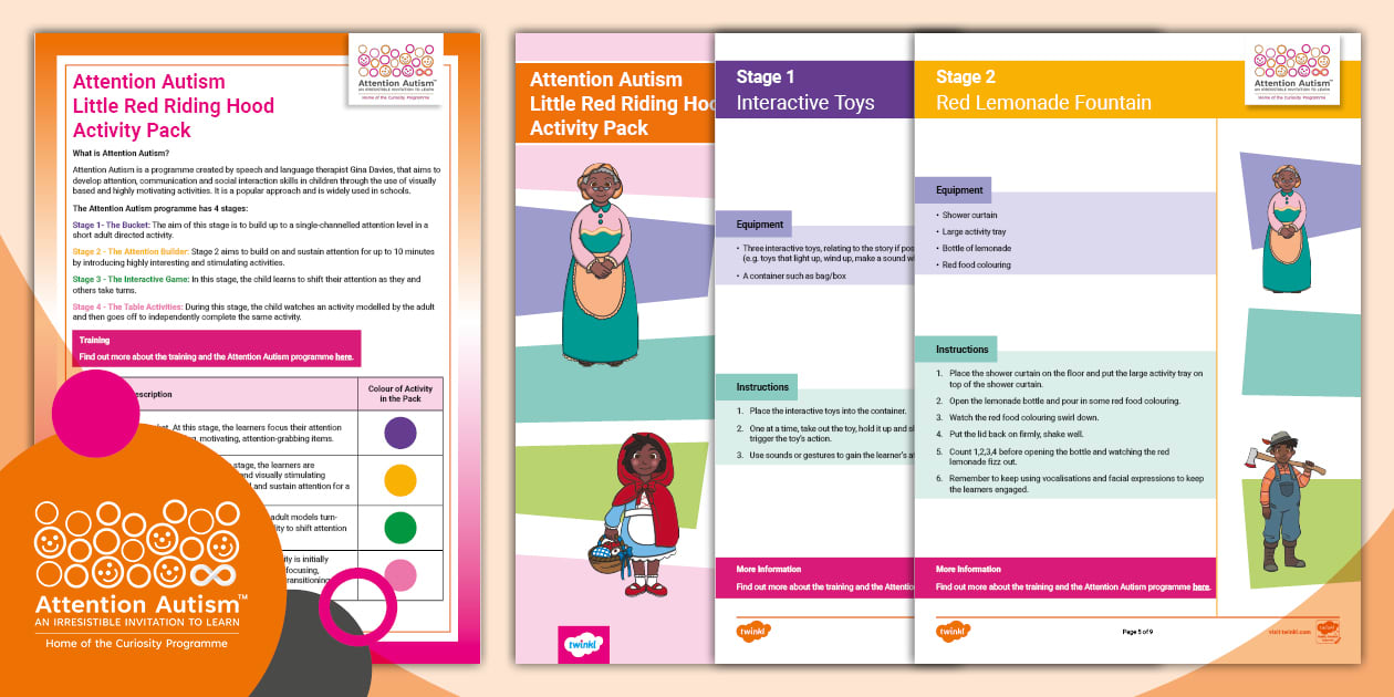 Attention Autism Little Red Riding Hood Activity Pack