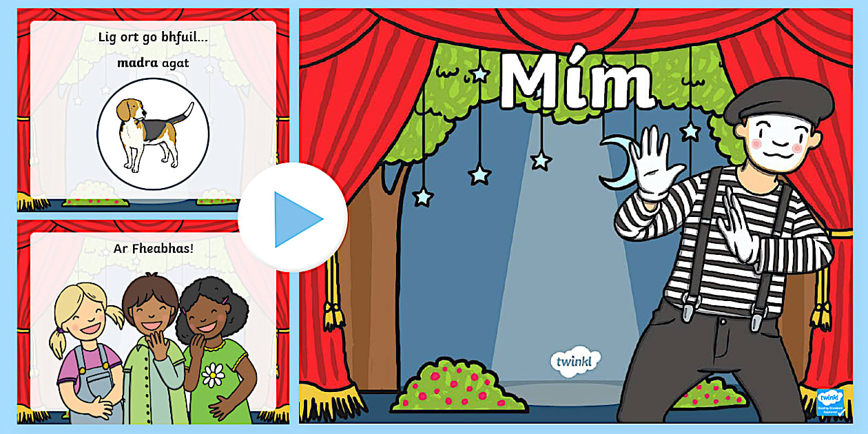 Mime Game PowerPoint Gaeilge (teacher made) - Twinkl