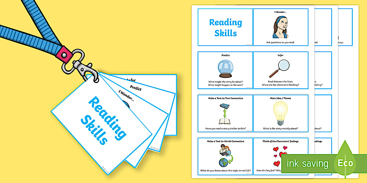Reading Skills Lanyard Cards - Twinkl