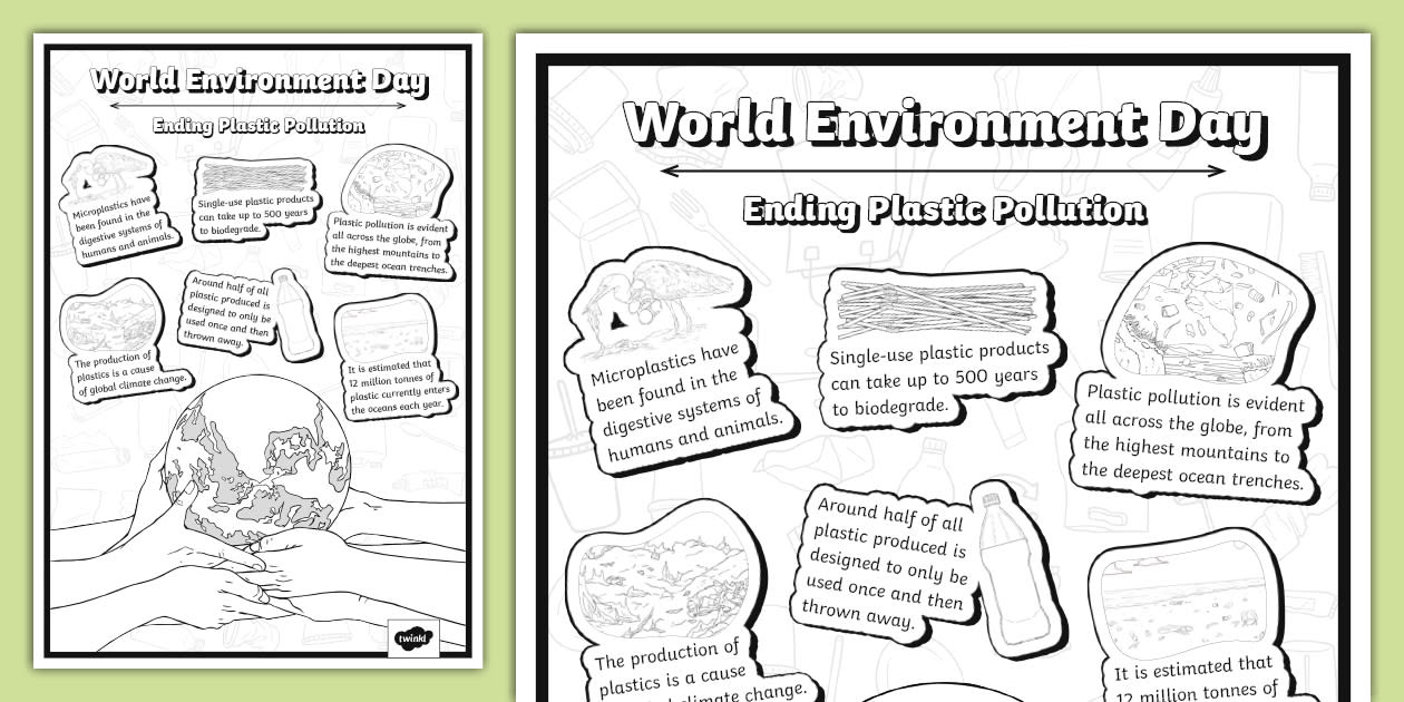 World Environment Day Colouring Pages | Facts Poster