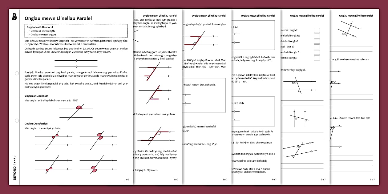 Onglau mewn Llinellau Paralel (teacher made) - Twinkl