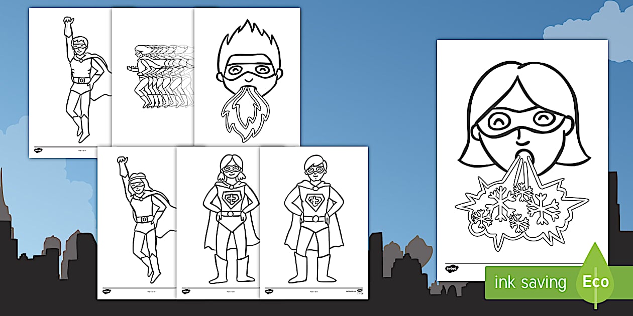 Superheroes Coloring Sheets - Twinkl