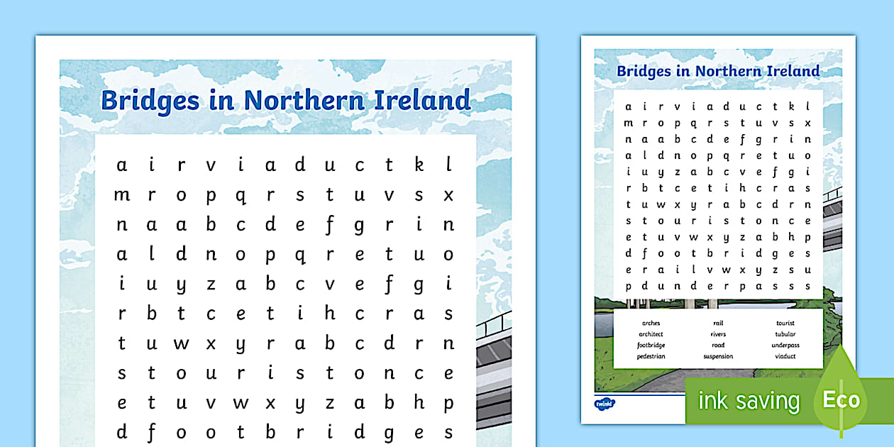 Bridges Word Search (teacher made) - Twinkl