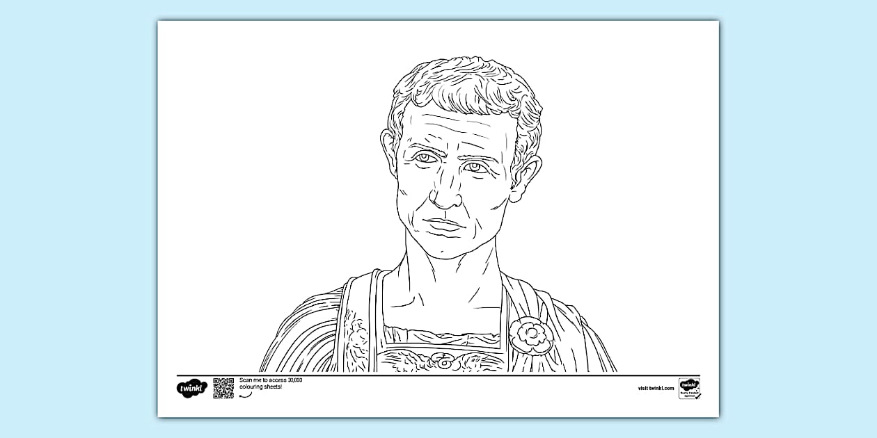 Julius Caesar Drawing Colouring Page (Teacher-Made) - Twinkl