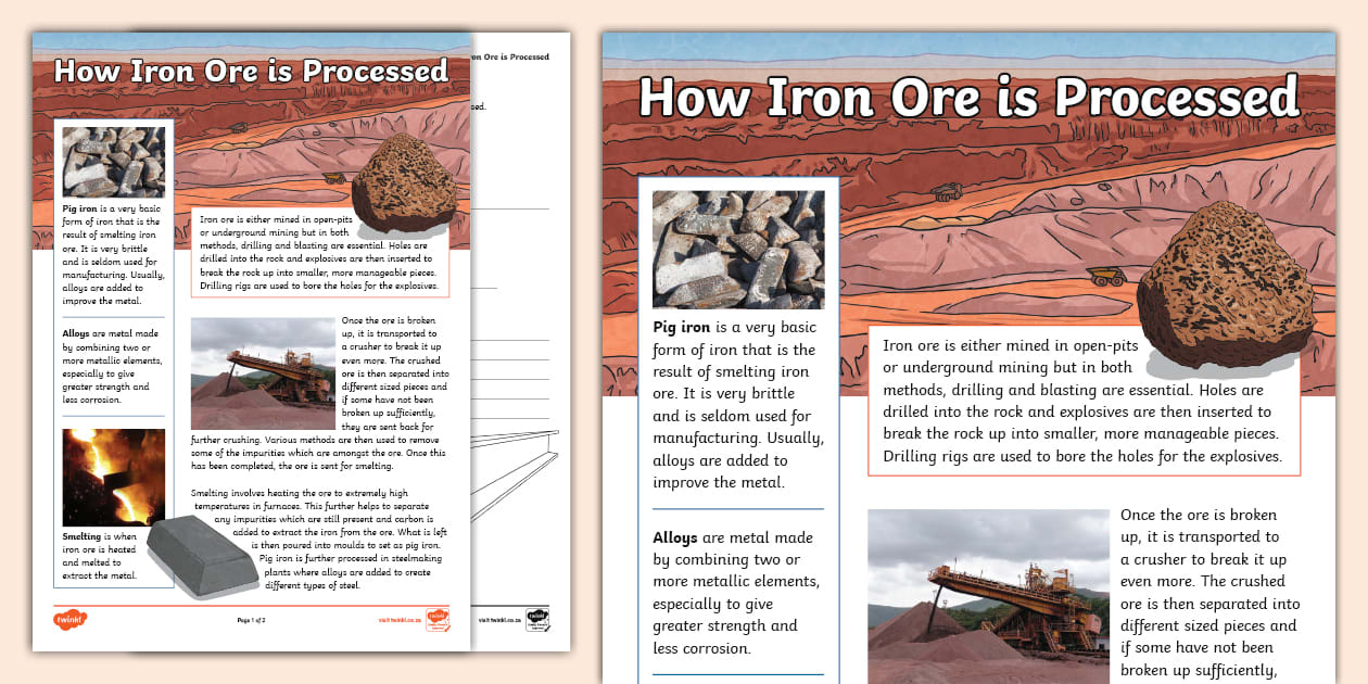 How Iron Ore is Processed – Activity Sheet (teacher made)