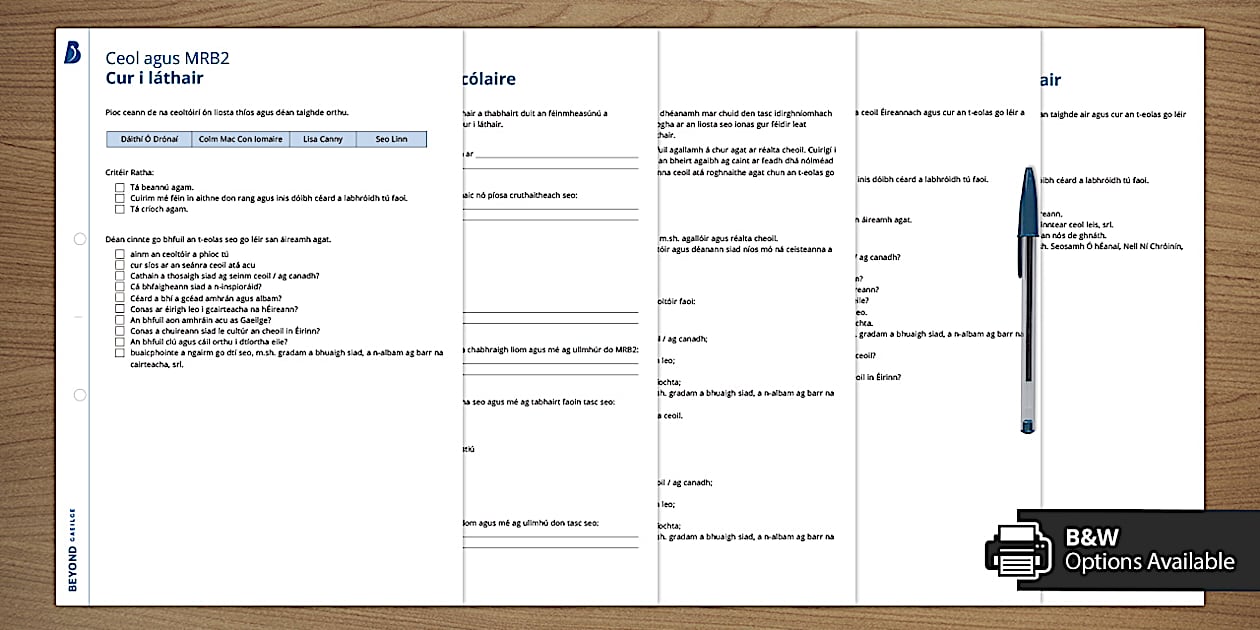 Ceol agus MRB2 Treoir Ábhair (teacher made) - Twinkl