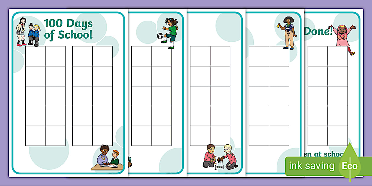 100 Days of School Ten-Frame Chart (teacher made) - Twinkl