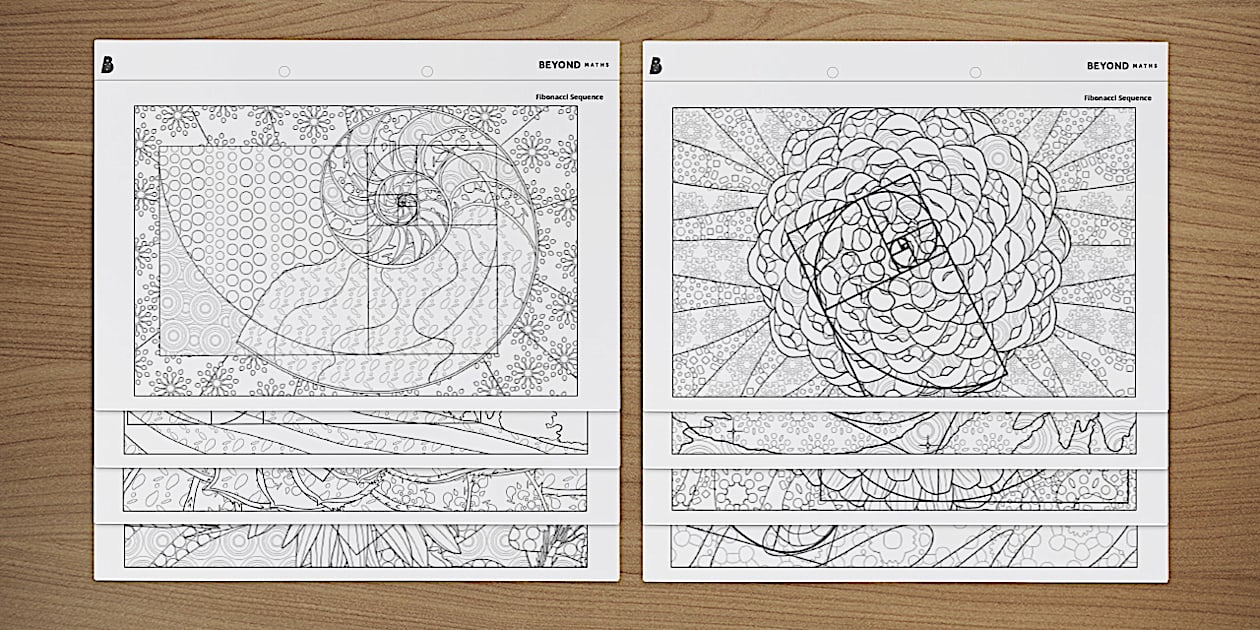 Fibonacci Sequence Mindfulness Colouring Pages - Twinkl