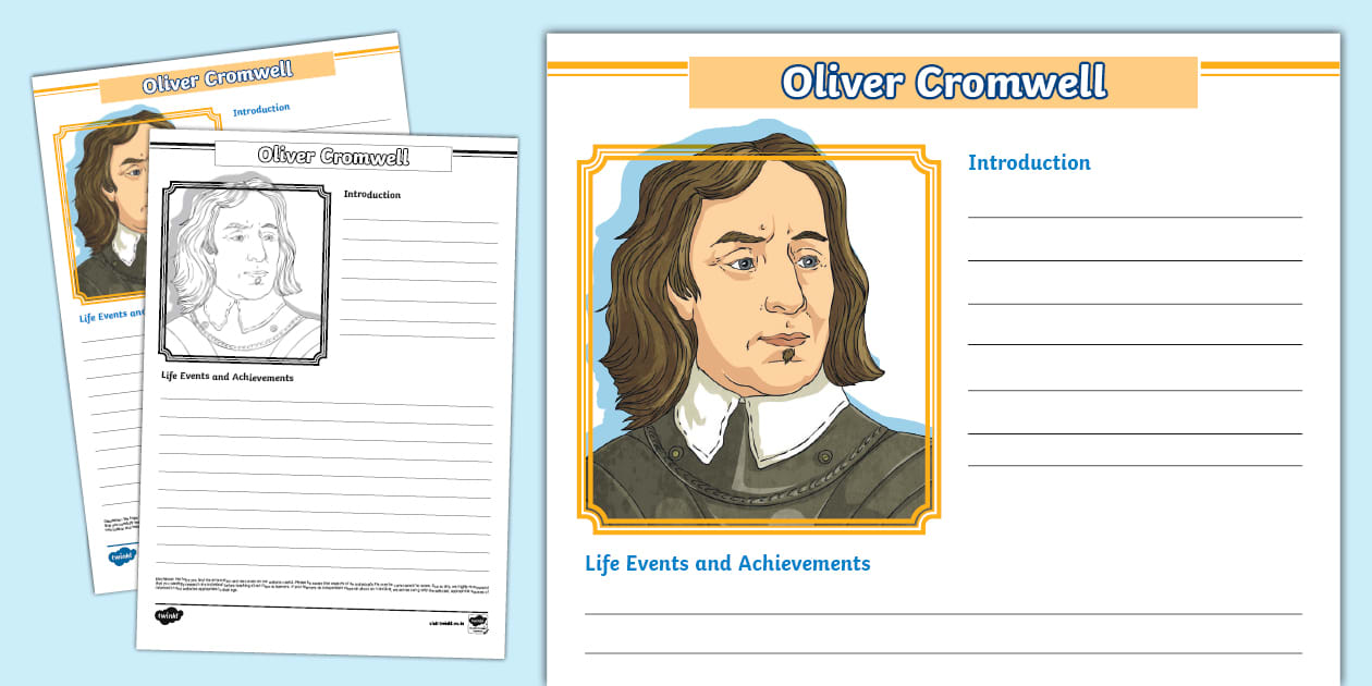 Oliver Cromwell Biography Template (teacher made) - Twinkl