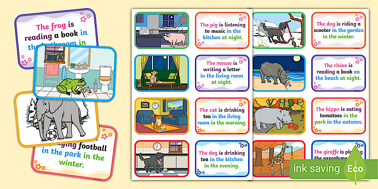 Description Cards Unusual Sentence Who What Doing What Where When