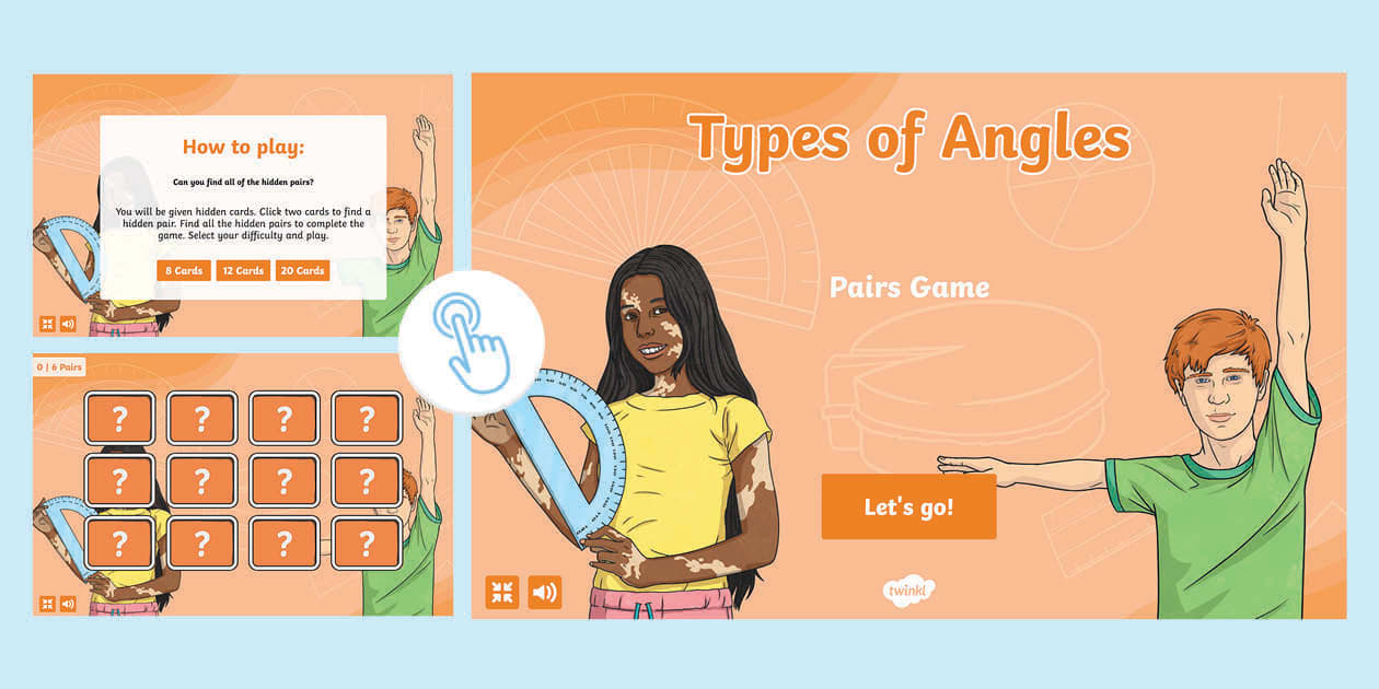 Types of Angles Interactive Pairs Game (teacher made)