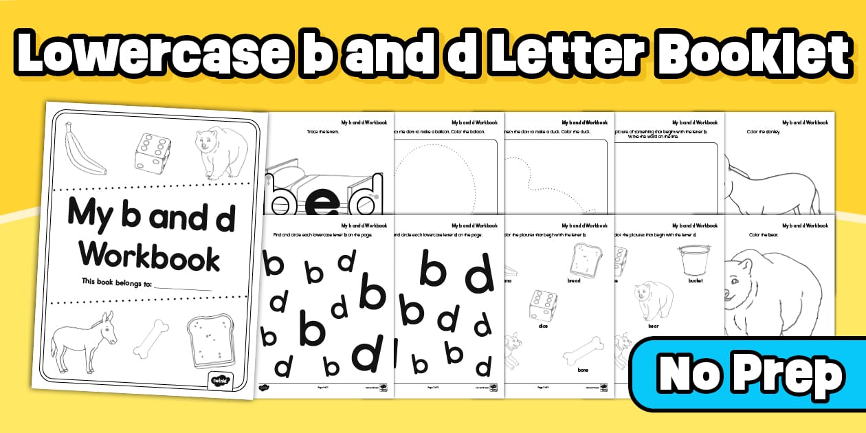 Lowercase b and d Letter Discrimination Activity Booklet