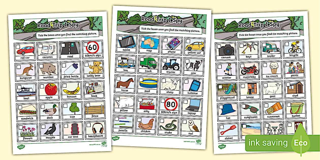 Road Trip I Spy (l'enseignant a fait) - Twinkl