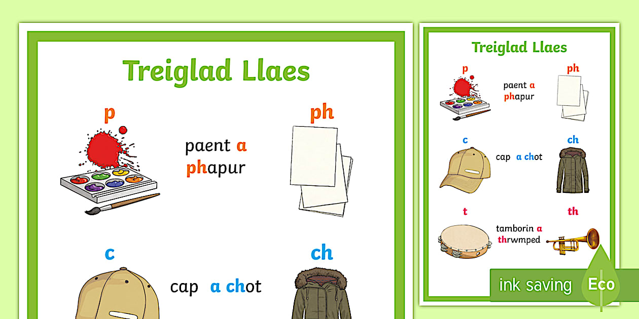 Treiglo p, t, c A4 Display Poster (teacher made) - Twinkl