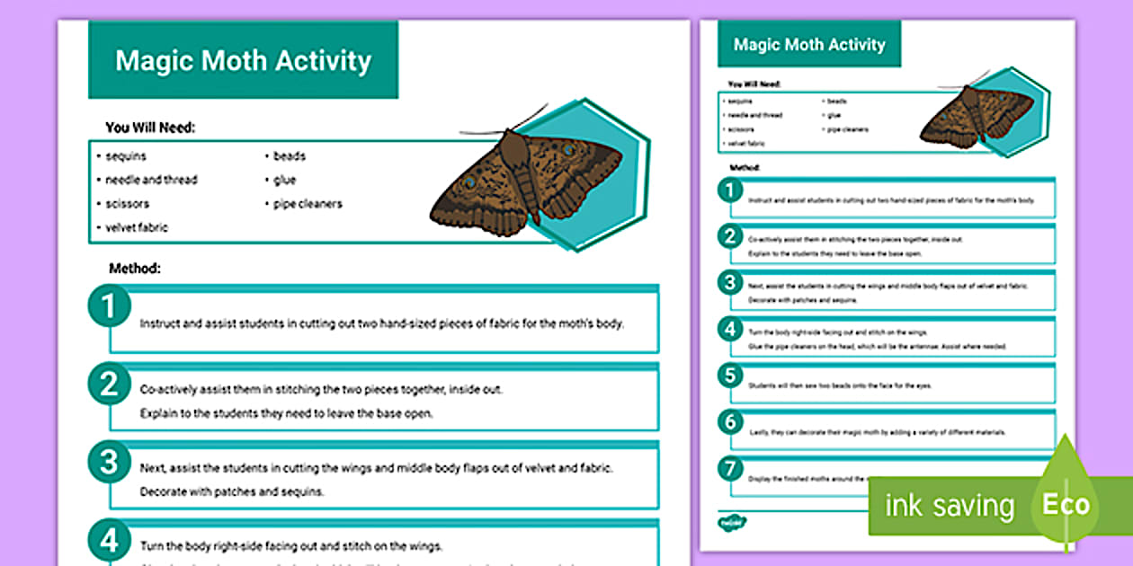 Magic Moth Activity (teacher made) - Twinkl