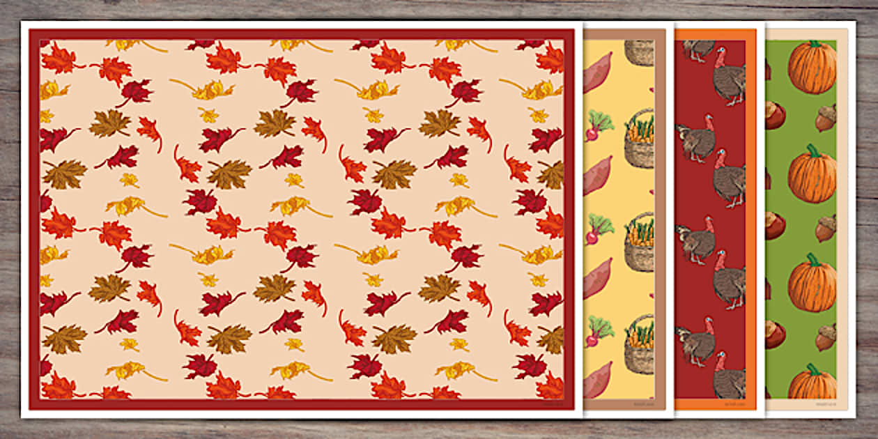 Thanksgiving Placemats | Twinkl Party