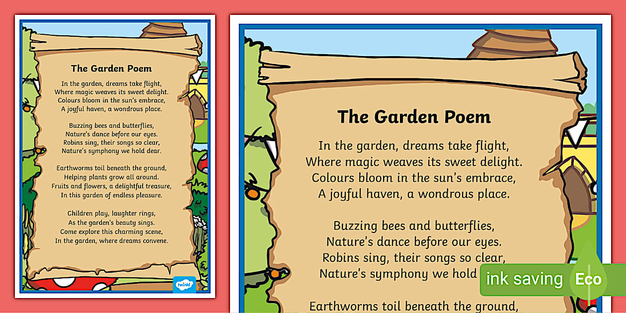 The Garden Poem (teacher made) - Twinkl