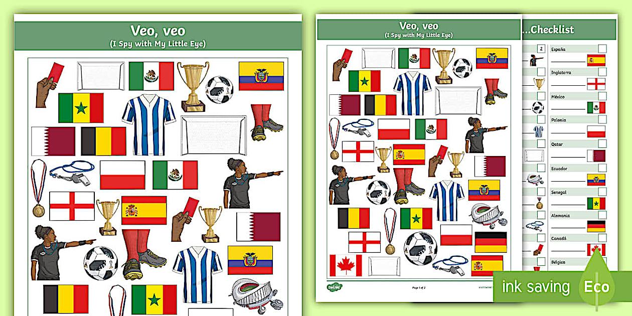 👉 Spanish KS2 I Spy Activity: Football - Twinkl