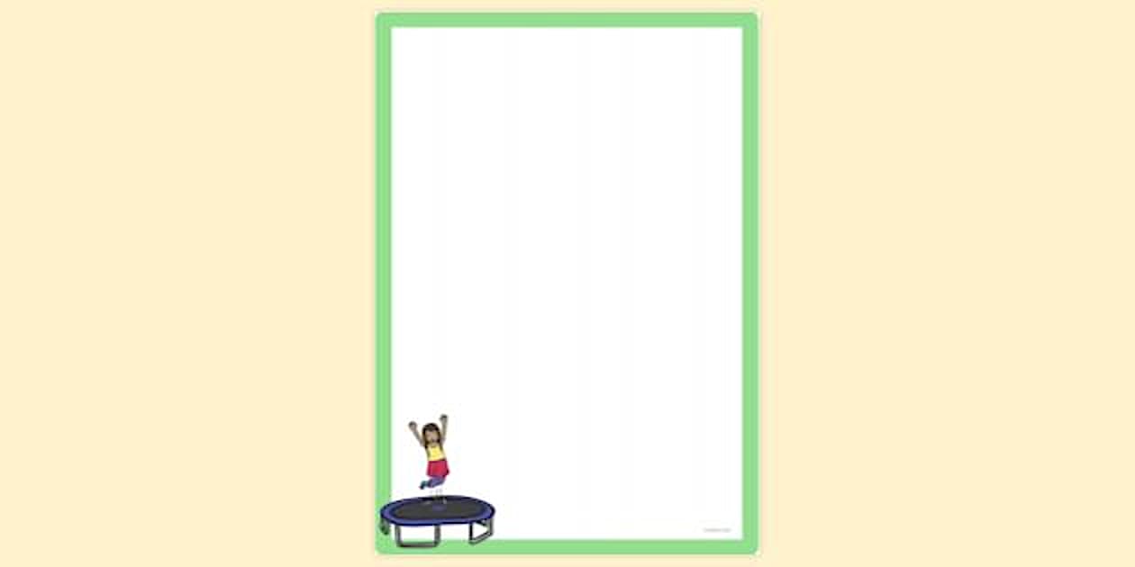 Jumping on a Trampoline Page Border | Page Borders | Twinkl
