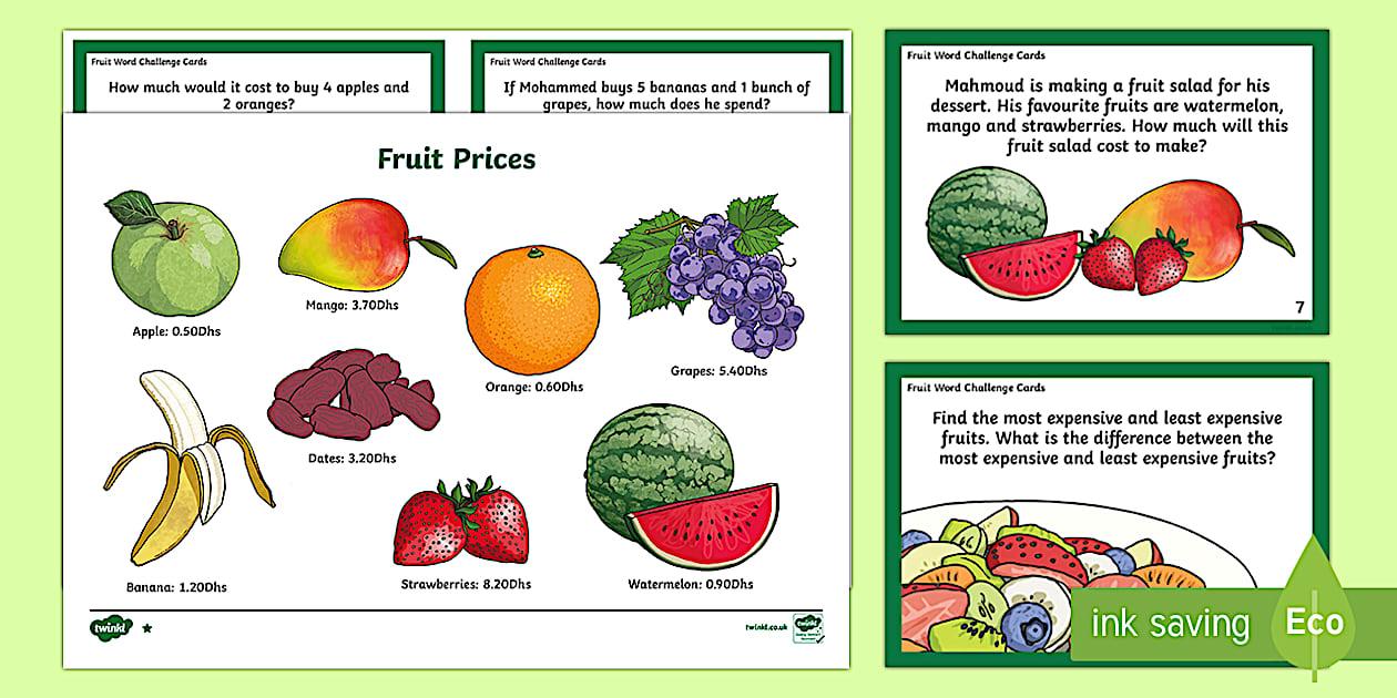 UAE Money Differentiated Maths Challenge Cards - Twinkl