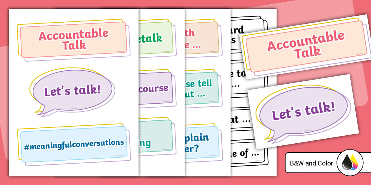 Accountable Talk Bulletin Board Cutouts