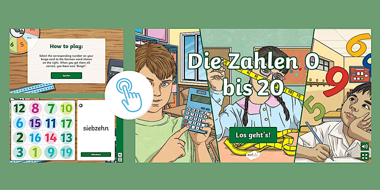 👉 German Numbers 0-20 Interactive Bingo Game - Twinkl