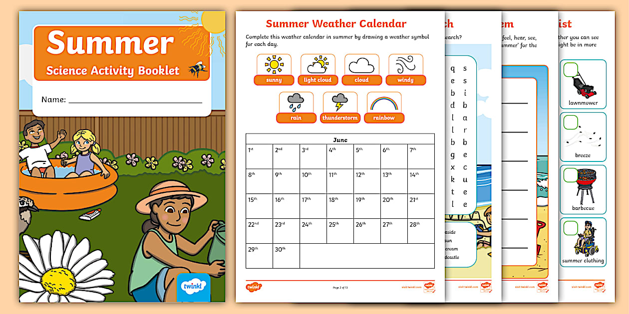 Summer Themed Science Activity Booklet