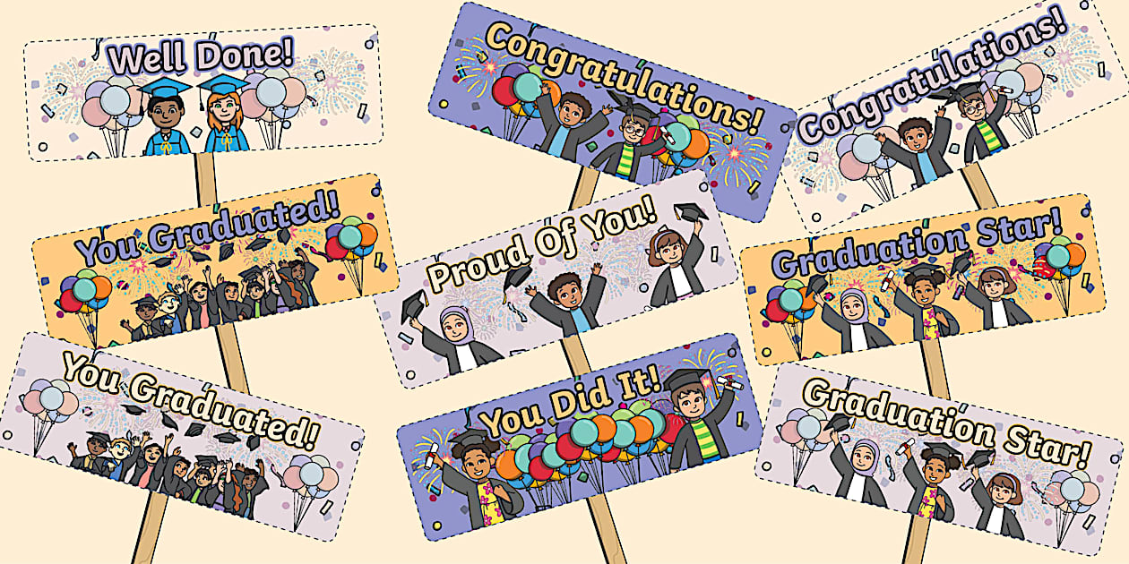 Graduation Support Signs (teacher made) - Twinkl