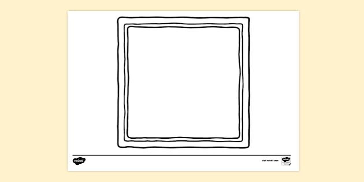Square Pizza Base Colouring | Colouring Sheets - Twinkl