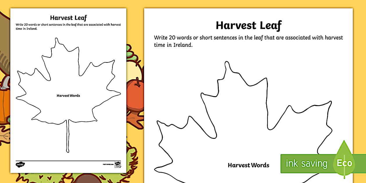Editable Harvest Leaf Worksheet (teacher made) - Twinkl