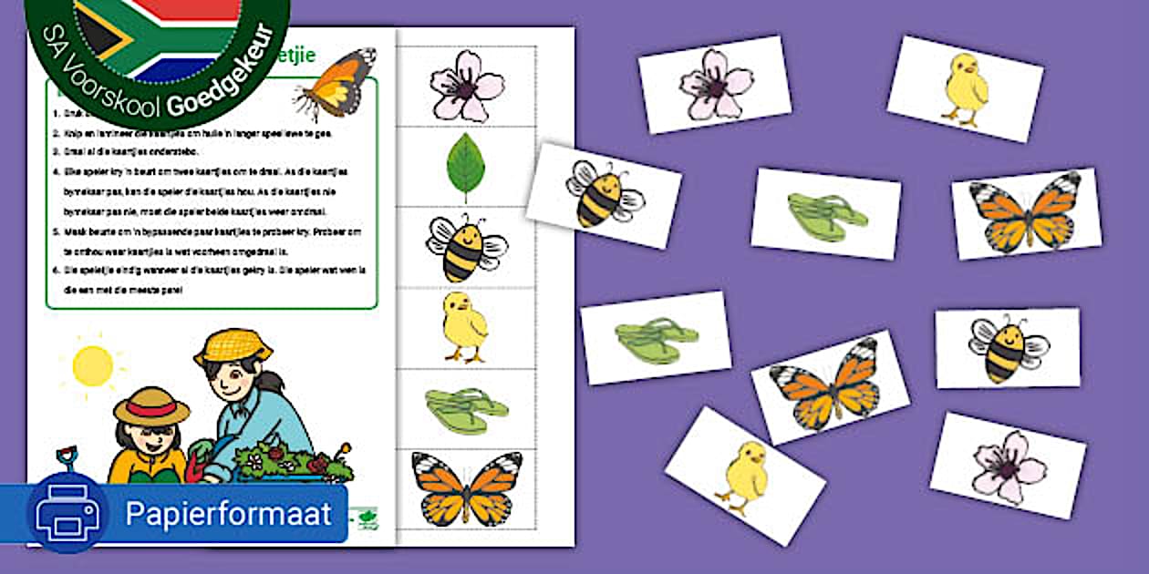 Lente: Geheue Speletjie (teacher made) - Twinkl