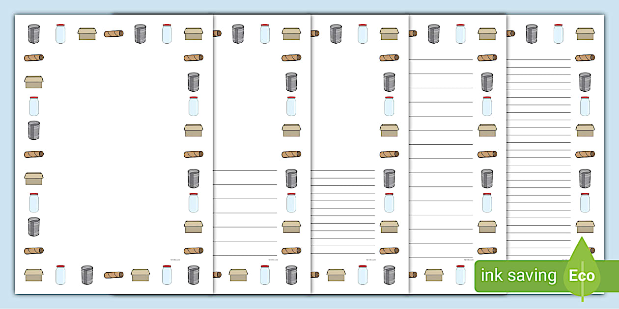 Eco and Recycling Page Borders (teacher made) - Twinkl