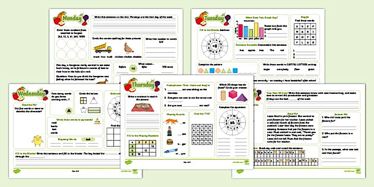 Start My Day, Review My Learning - Year 2 - Term One