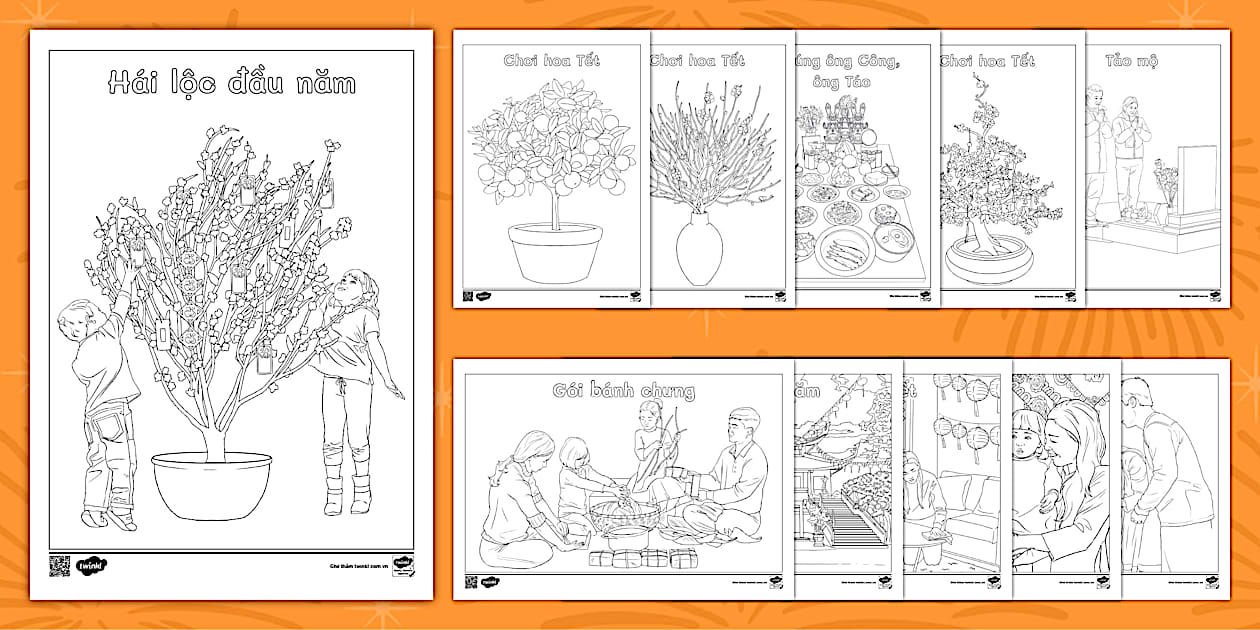Bộ Tranh Tô Màu Tết Nguyên Đán (teacher made)