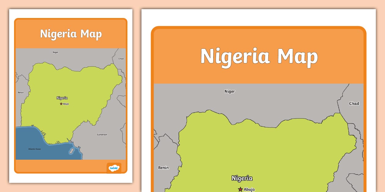 KS1 Nigeria Display Map - Twinkl