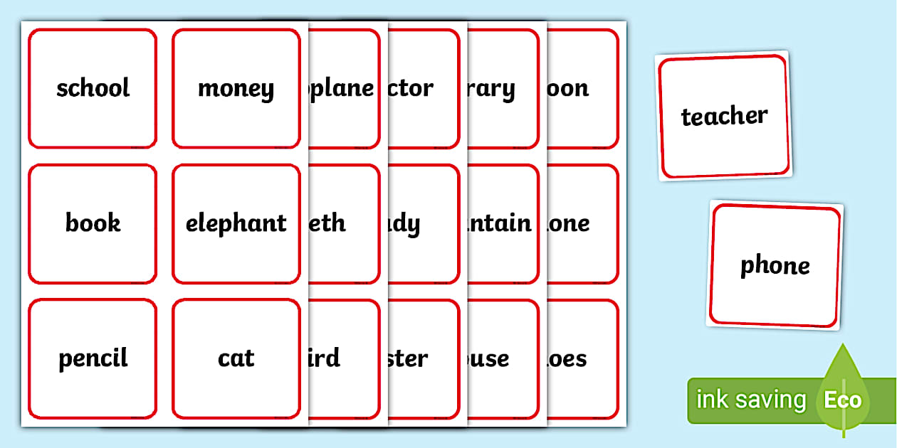 Noun Cards (teacher made) - Twinkl