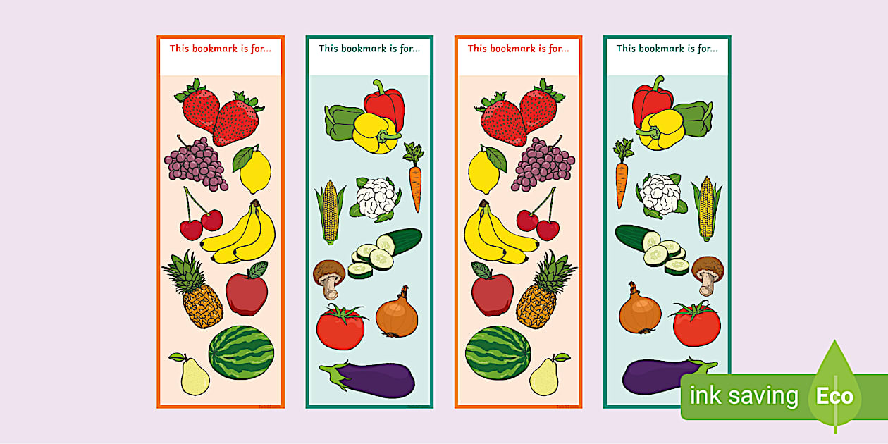 Fruit and Vegetable Bookmarks - Twinkl Resources - Twinkl