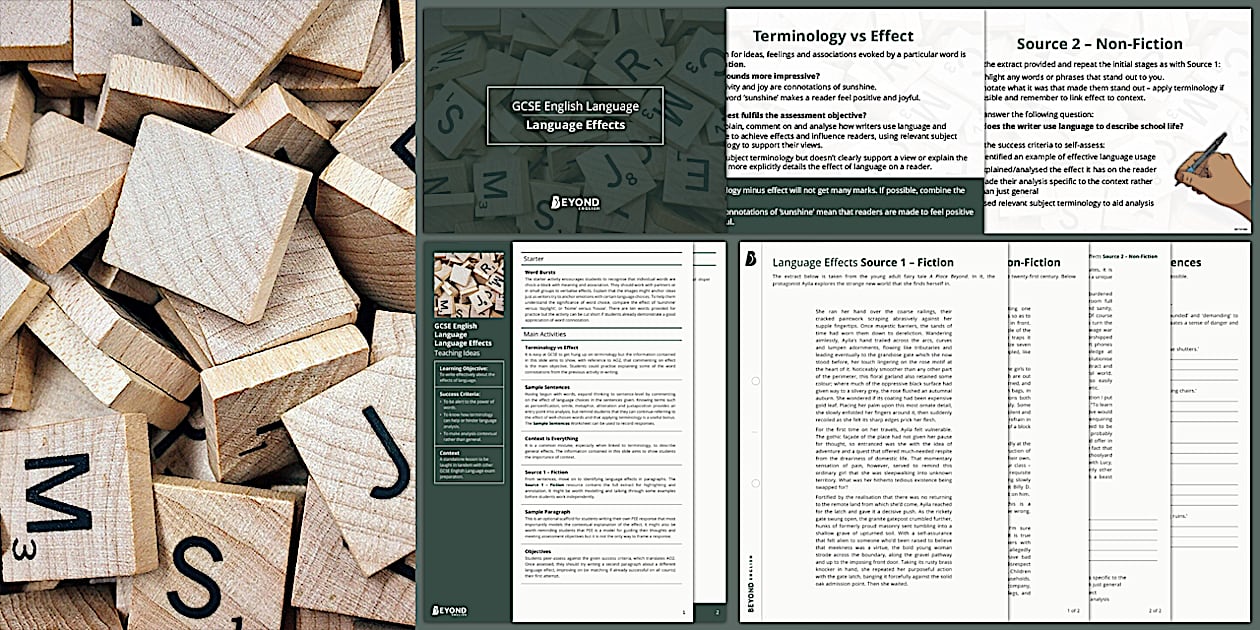 Analysing Language Effects Lesson Pack (Teacher-Made)