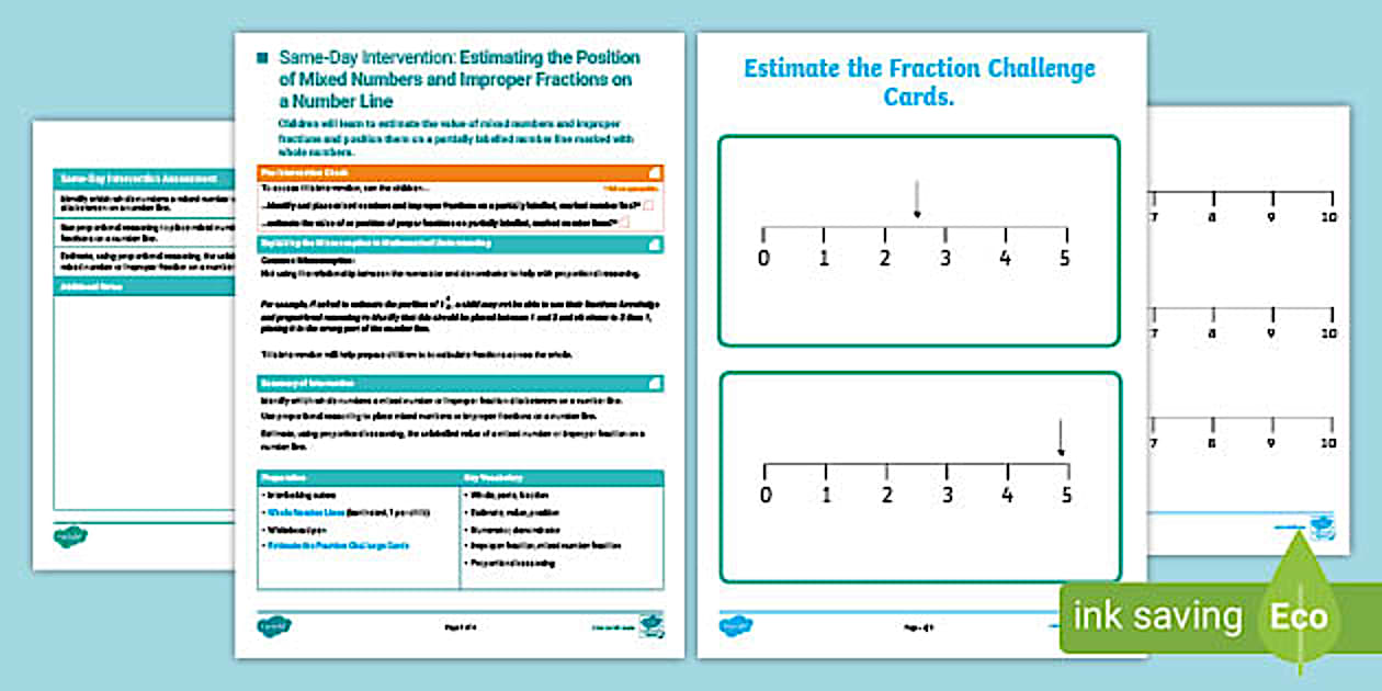 👉 Y4 Maths Intervention Estimate Fractions on a Number Line