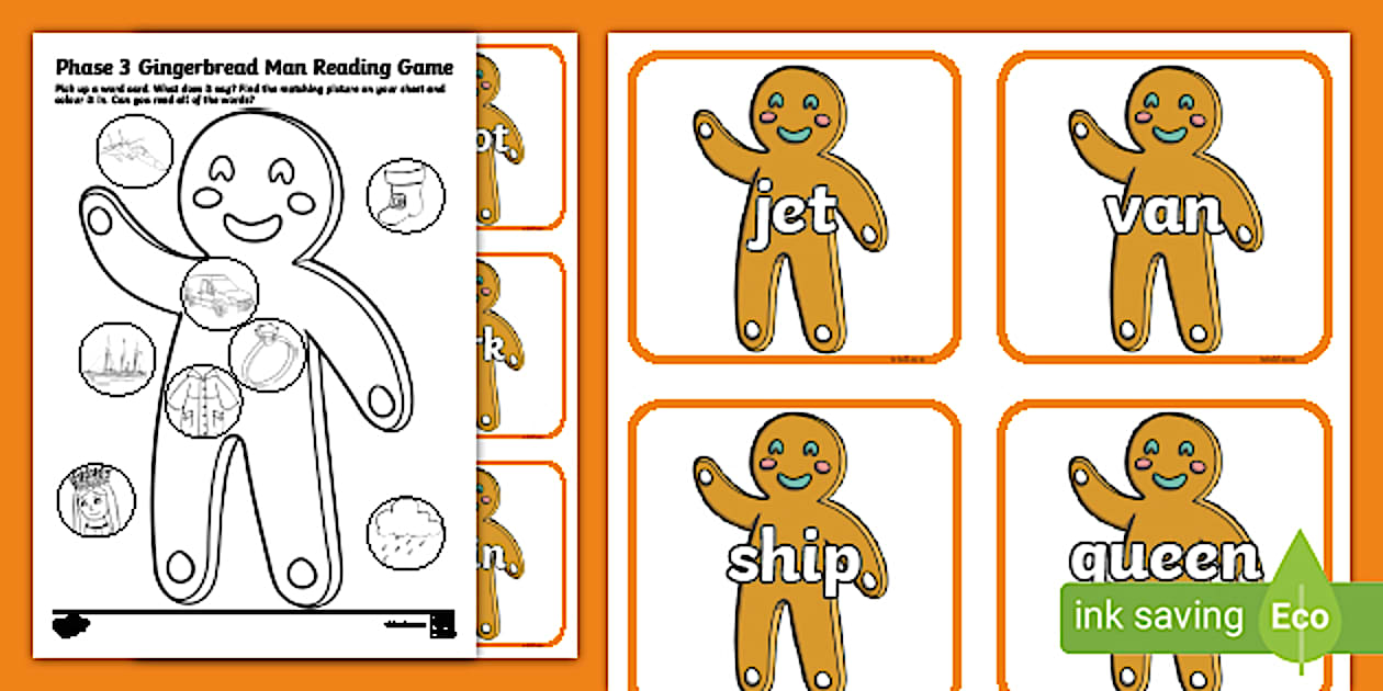 The Gingerbread Man Phase 3 Reading Activity (teacher made)