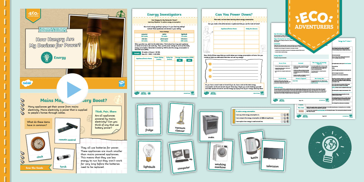 Year 5 Energy: Lesson 1 - Are My Devices Hungry for Power?