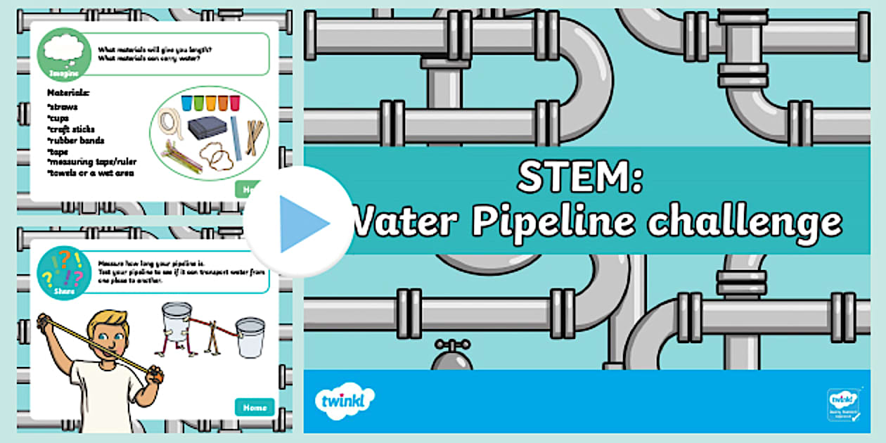 STEM: Water Pipeline challenge PowerPoint (teacher made)