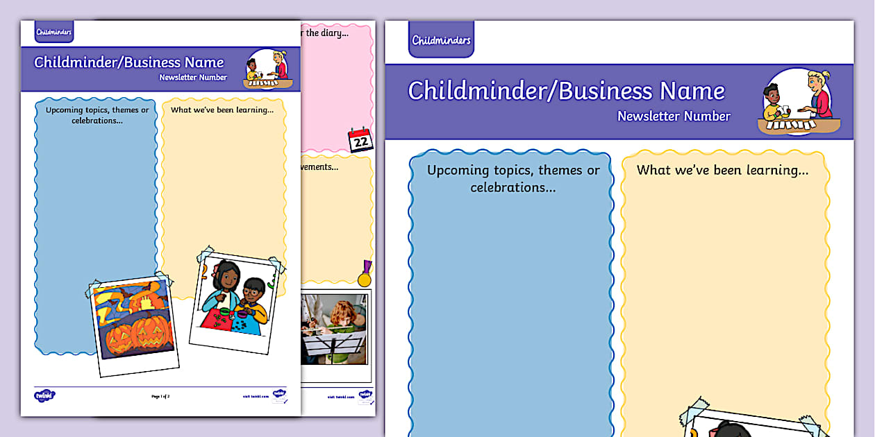 Childminder Editable Newsletter (Teacher-Made) - Twinkl
