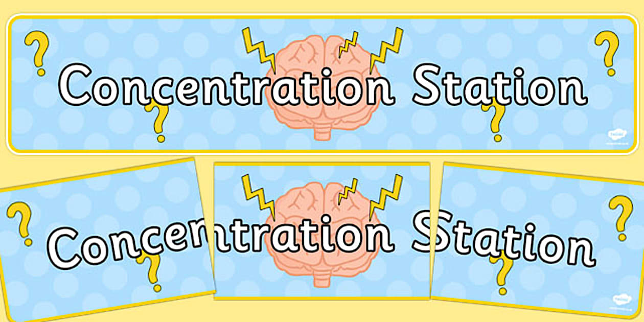 Editable Concentration Station Display Banner (teacher made)