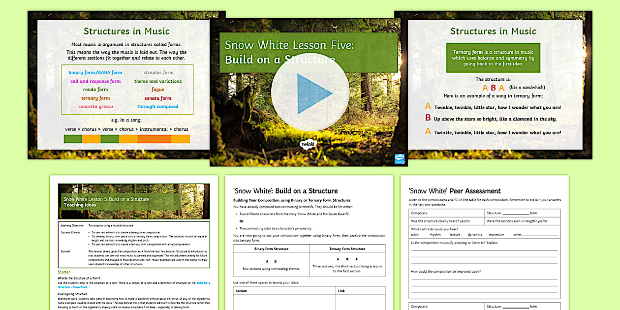 Snow White 5: Build on a Structure Lesson Pack - Twinkl