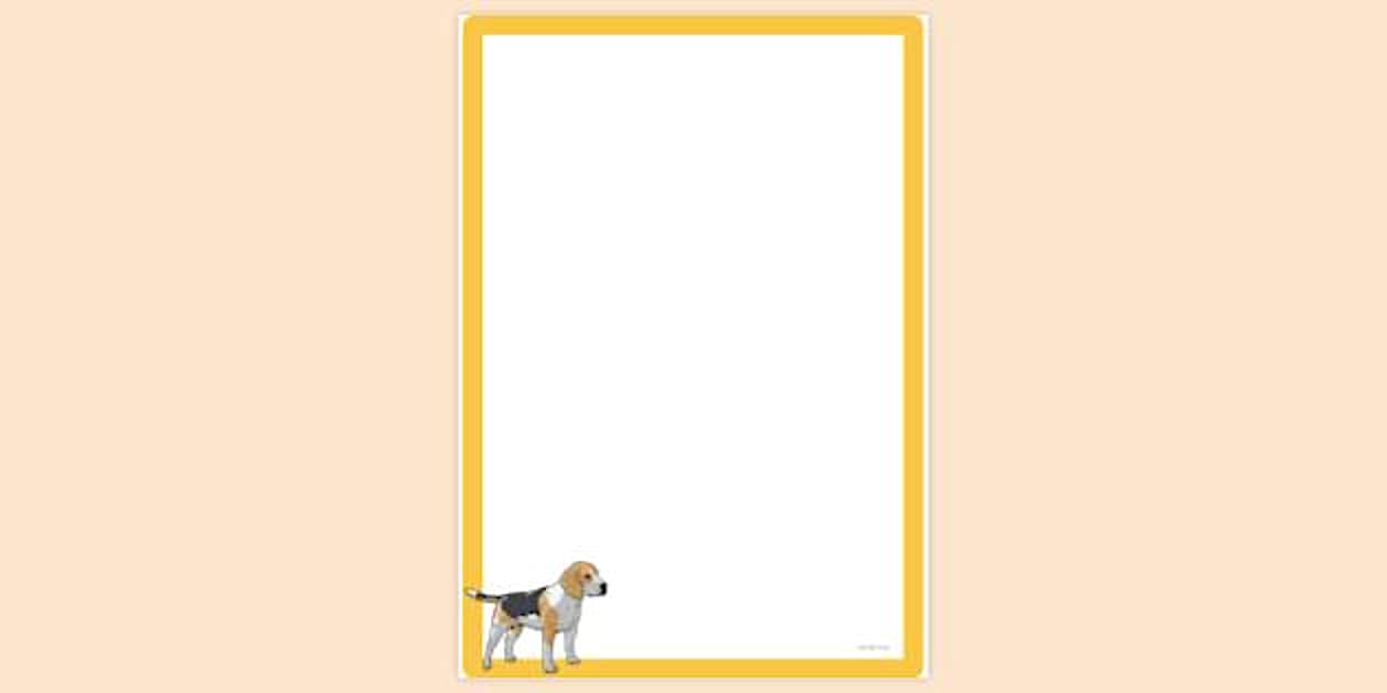 Simple Blank Beagle Dog Page Border | Page Borders | Twinkl