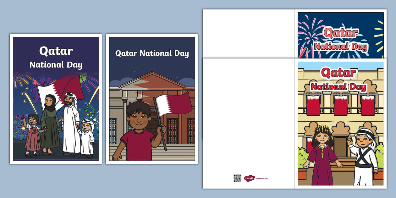 Qatar National Day Card (Teacher-Made) - Twinkl
