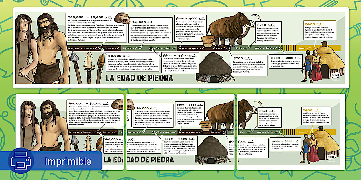 Línea del tiempo: La Edad de Piedra (teacher made) - Twinkl