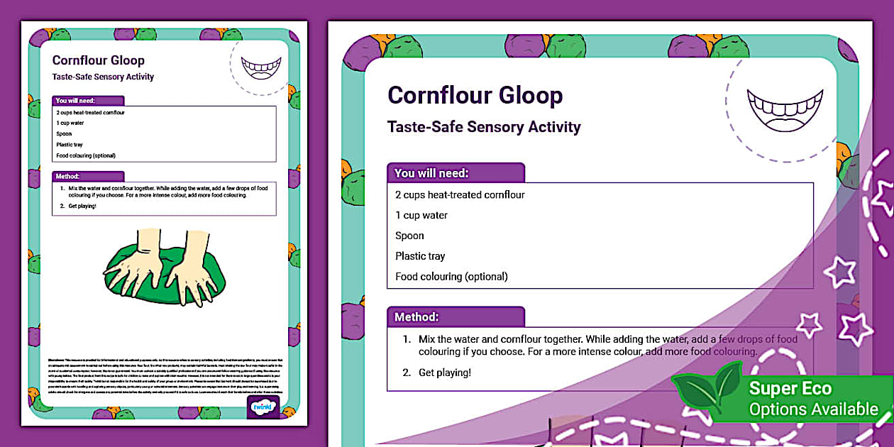 Taste-Safe Cornflour Gloop Recipe (teacher made) - Twinkl