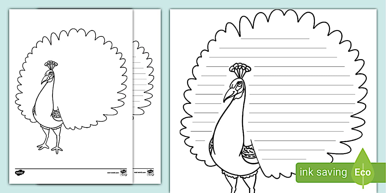 Peacock Writing Template